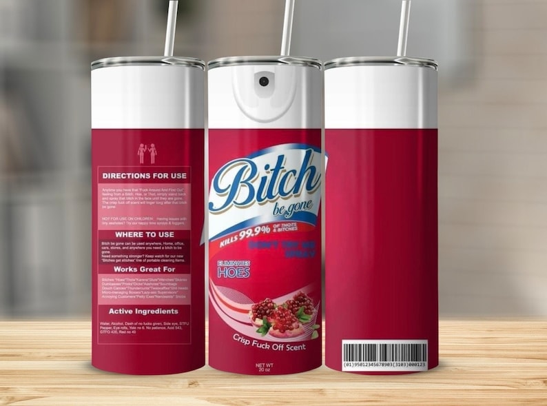 B**CH Be Gone Spray 20 Oz Tumbler / Hoe Be Gone Spray Tumbler / Pink ...