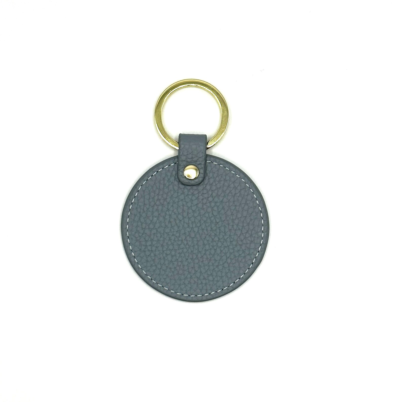 Foil Stamped Leather Round Keychain - Etsy