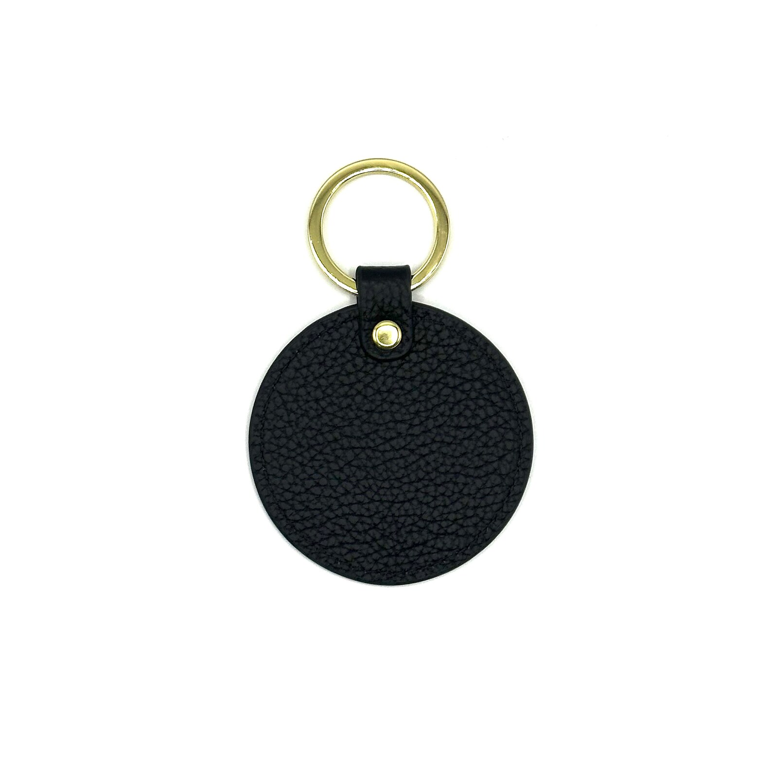 Foil Stamped Leather Round Keychain - Etsy