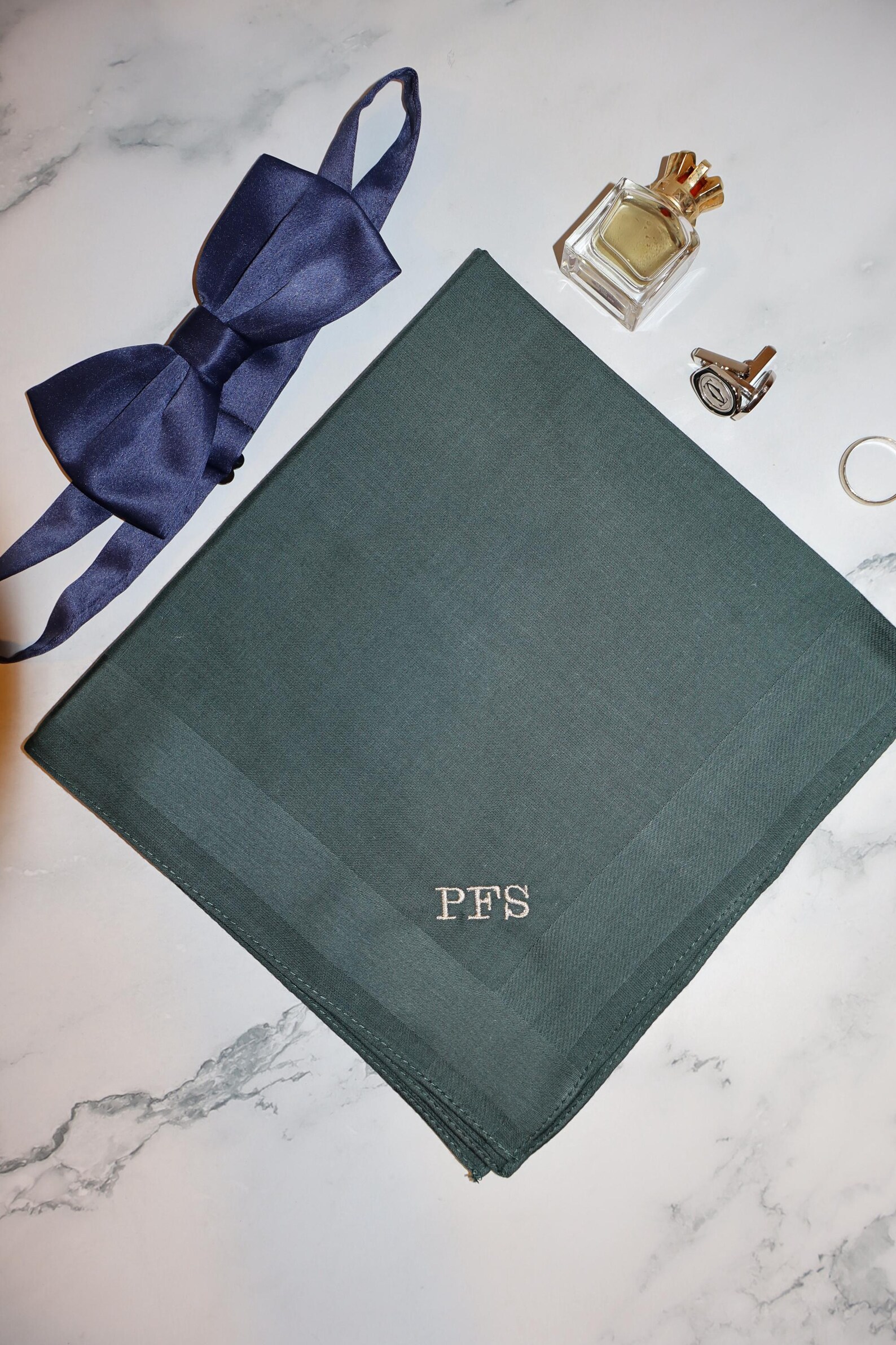 Monogrammed Cotton Handkerchief Set: Embroidered Initial Hankies ...