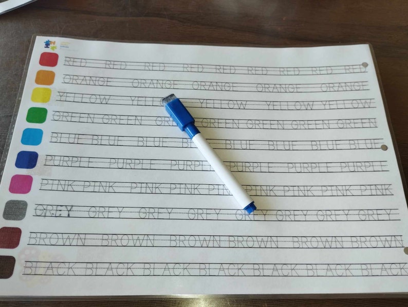 Learn English, Laminated Worksheet With Velcro Elements, Fun and ...