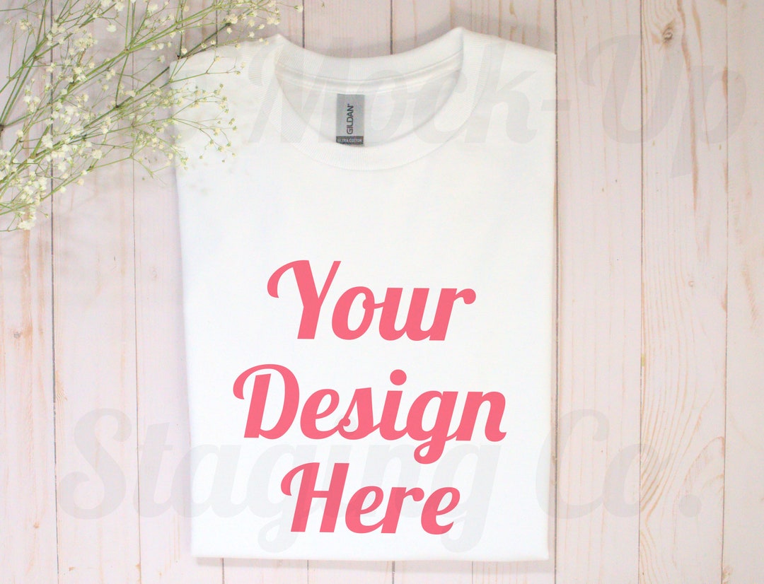 Gildan 2000 Simple Flat Lay Mockup Gildan White Tee Mock Up - Etsy
