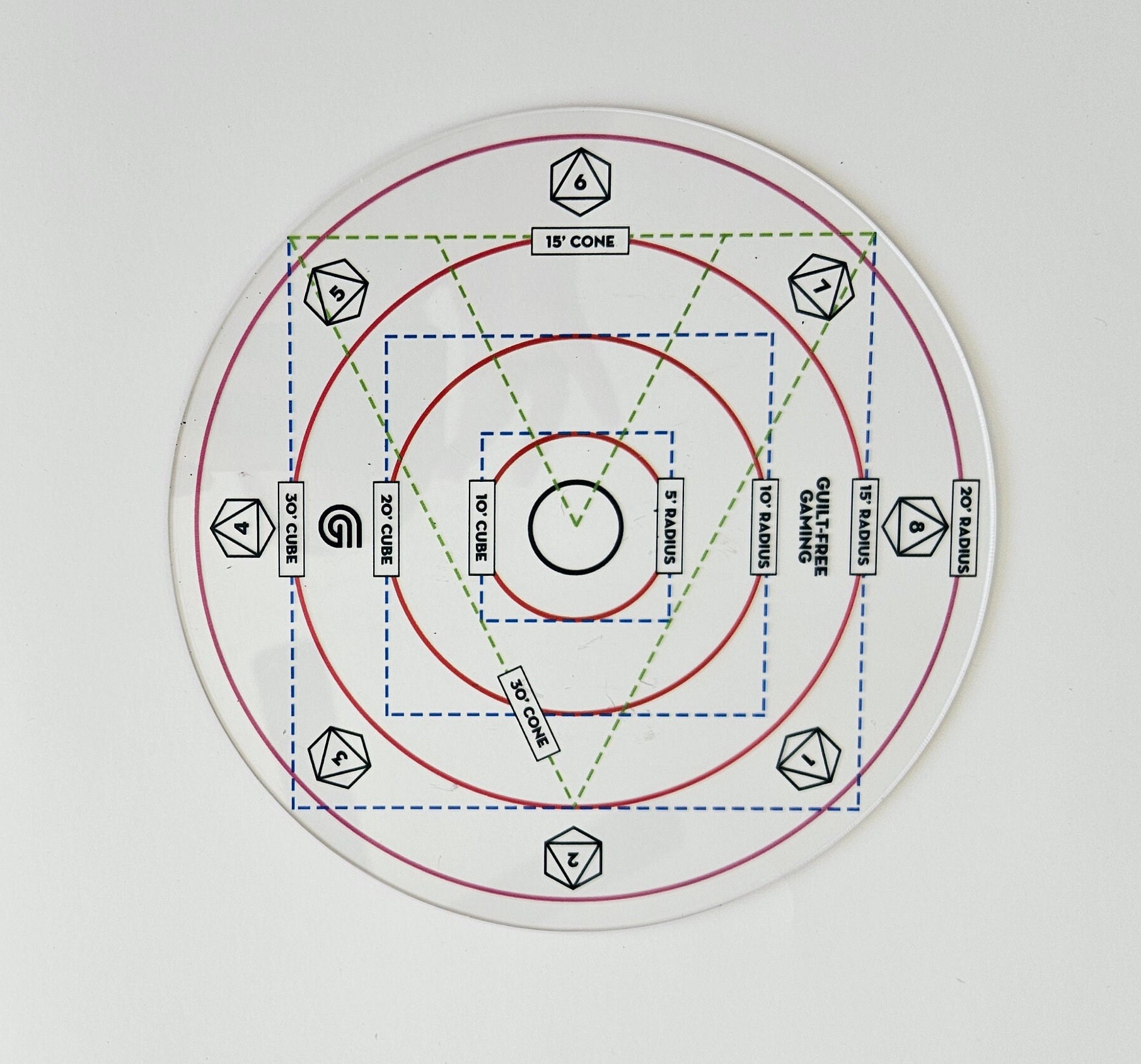 Spell AOE Transparent Template, Table Top RPG, TTRPG, Large Size, All ...