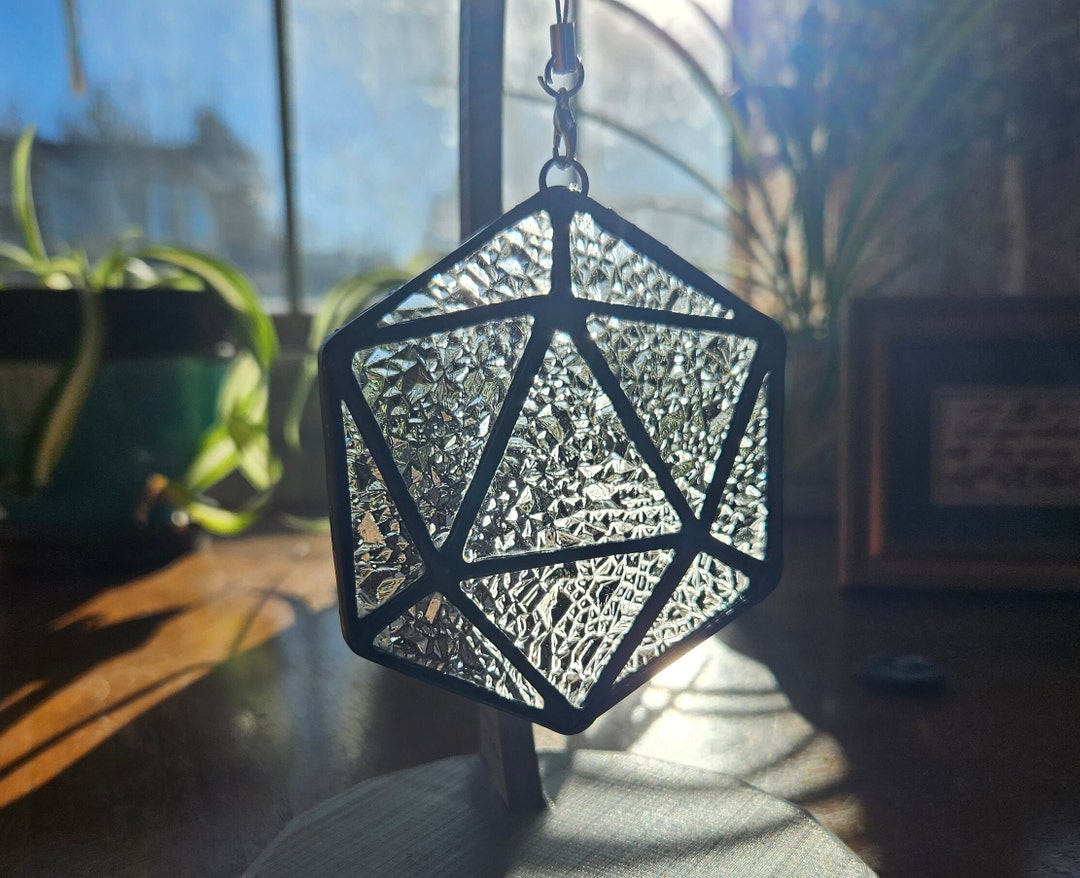 D20 Stained Glass Icosahedron Platonic Solid - Etsy