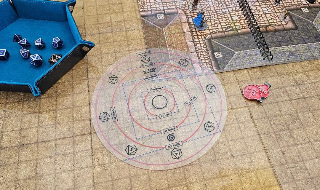 Spell AOE Transparent Template, Table Top RPG, TTRPG, Large Size, All ...