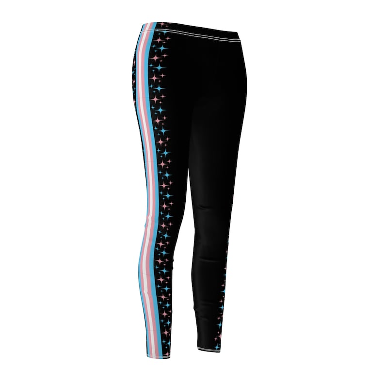 Transgender Pride, Side Stars and Stipes, LGBT, Pink White, and Blue - Casual Leggings - Etsy