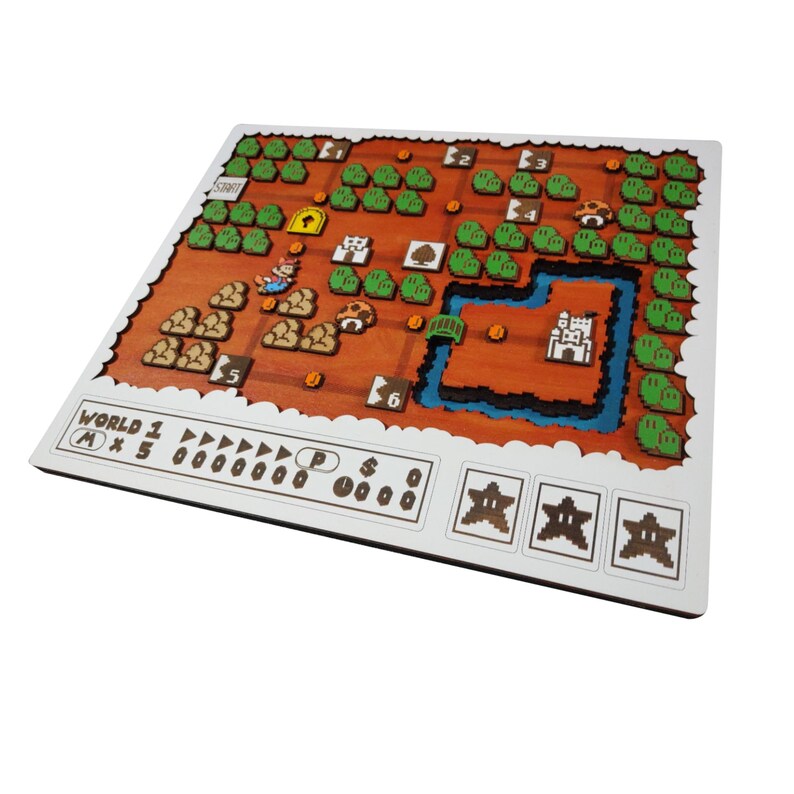 Laser Cut Mario Bros 3 Map Frame Wall Art Design - DXF and Lightburn ...