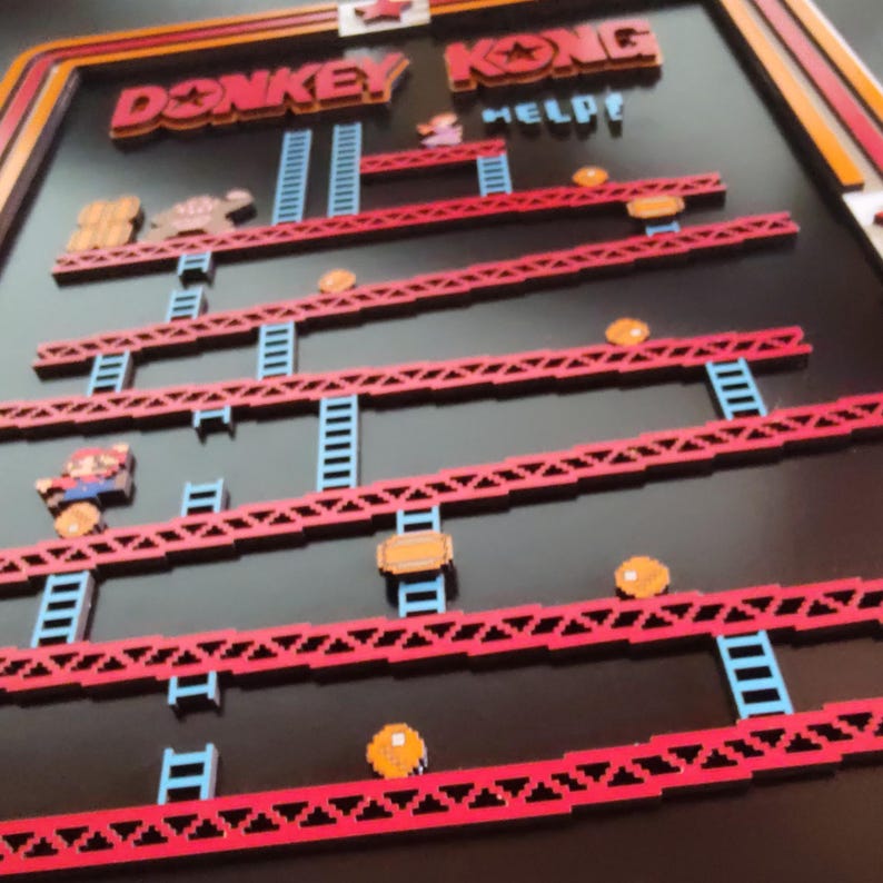 Donkey Kong Scene, DYI ,laser Cut Design for Laser Cut Machine (DXF ...