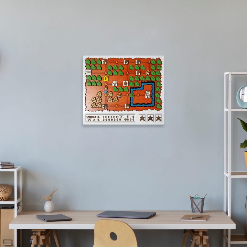 Laser Cut Mario Bros 3 Map Frame Wall Art Design - DXF and Lightburn ...