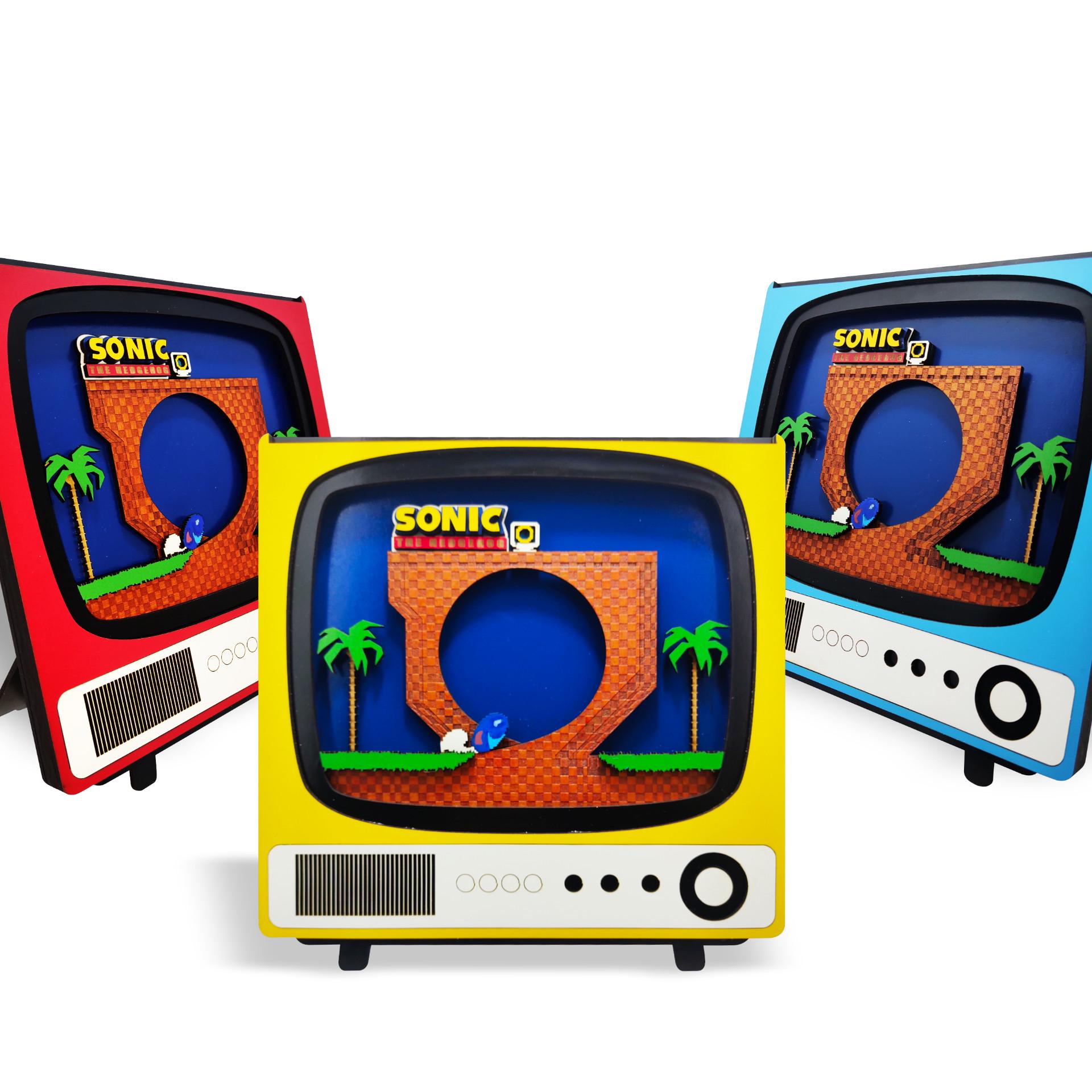 Retro TV Sonic the Hedgehog Green Hill Zone Frame - Digital Laser ...