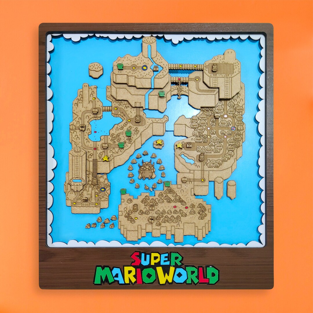 Marco de mapa, Super Mario World, archivos cortados con láser - Etsy México