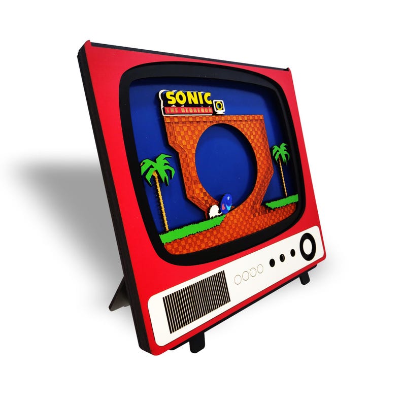 Retro TV Sonic the Hedgehog Green Hill Zone Frame - Digital Laser ...