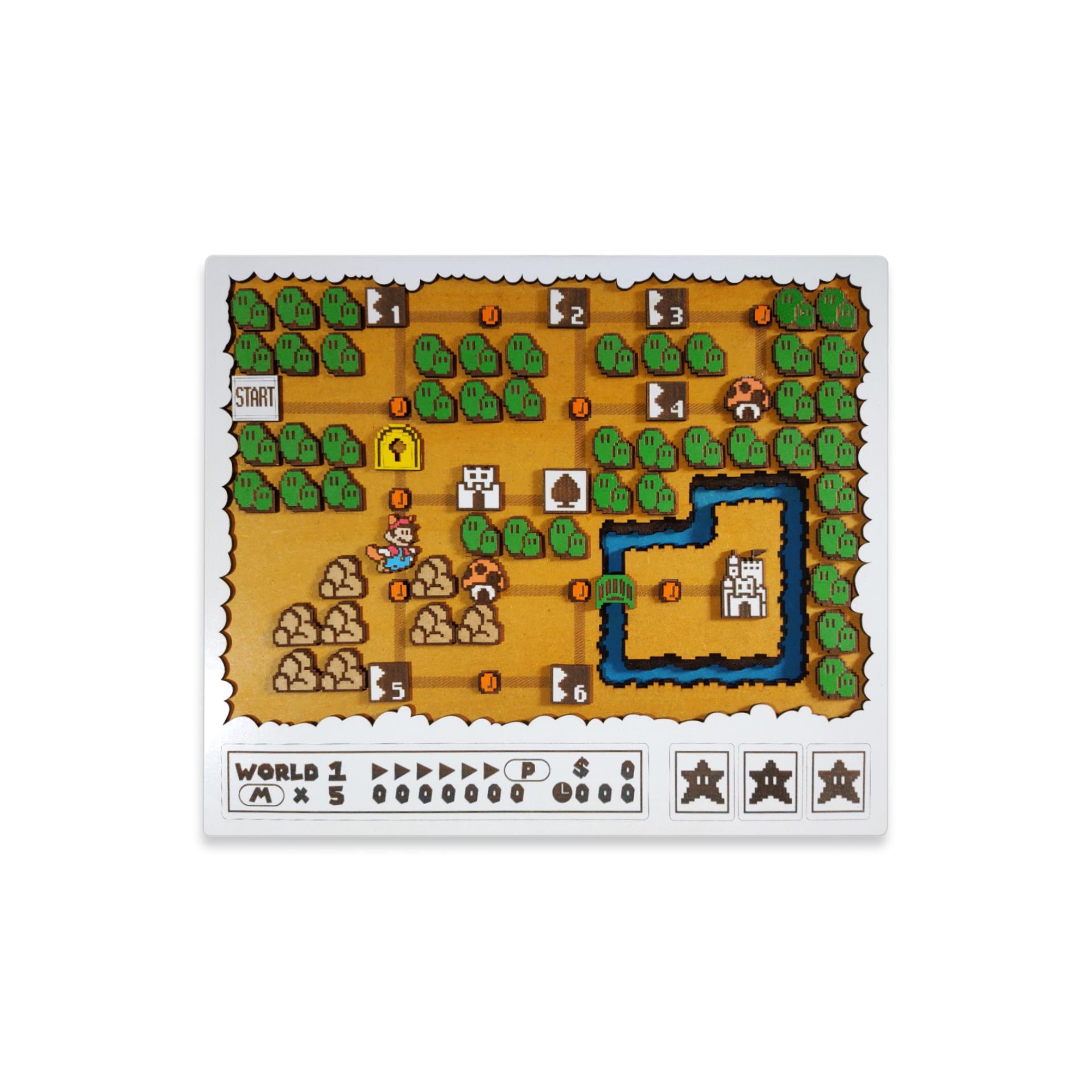 Laser Cut Mario Bros 3 Map Frame Wall Art Design - DXF and Lightburn ...