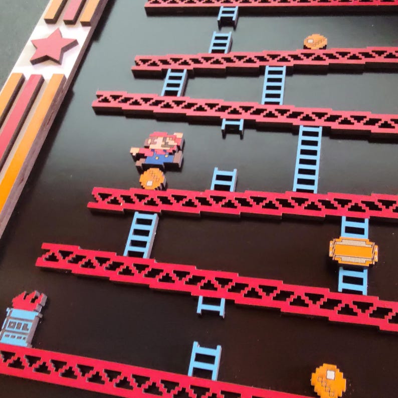 Donkey Kong Scene, DYI ,laser Cut Design for Laser Cut Machine (DXF ...