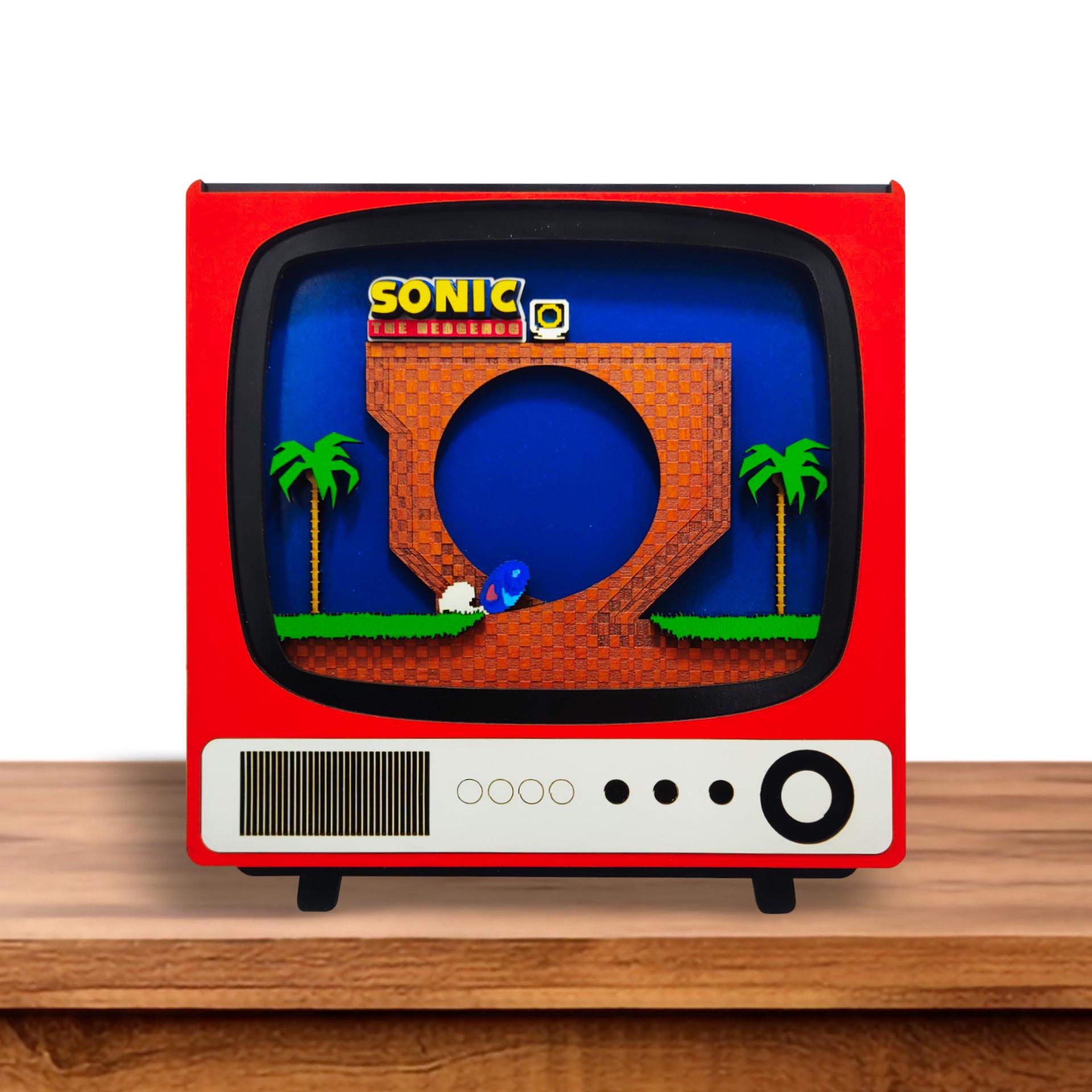 Retro TV Sonic the Hedgehog Green Hill Zone Frame - Digital Laser ...