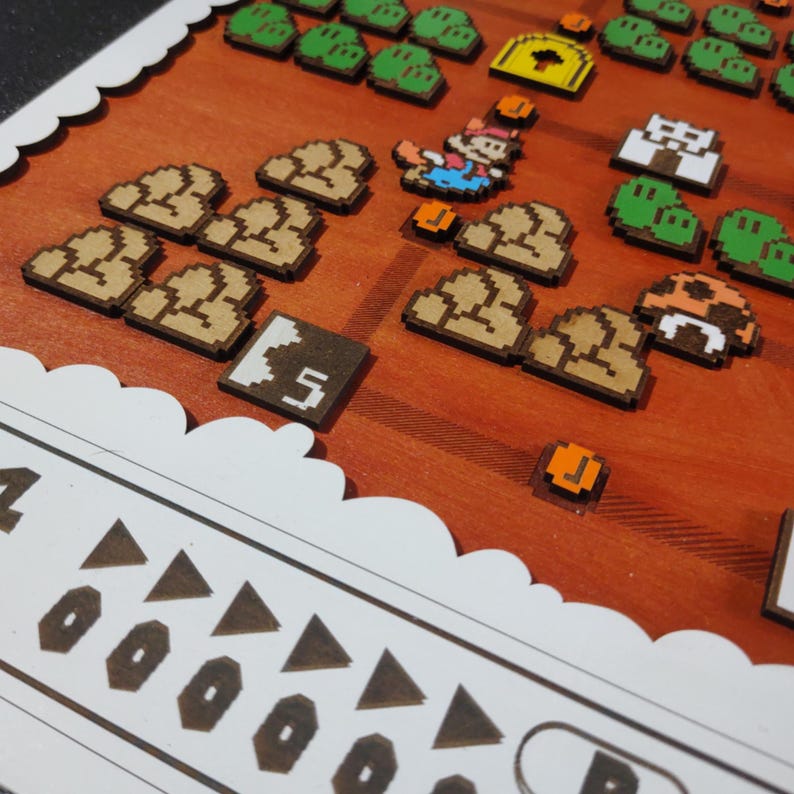 Laser Cut Mario Bros 3 Map Frame Wall Art Design - DXF and Lightburn ...
