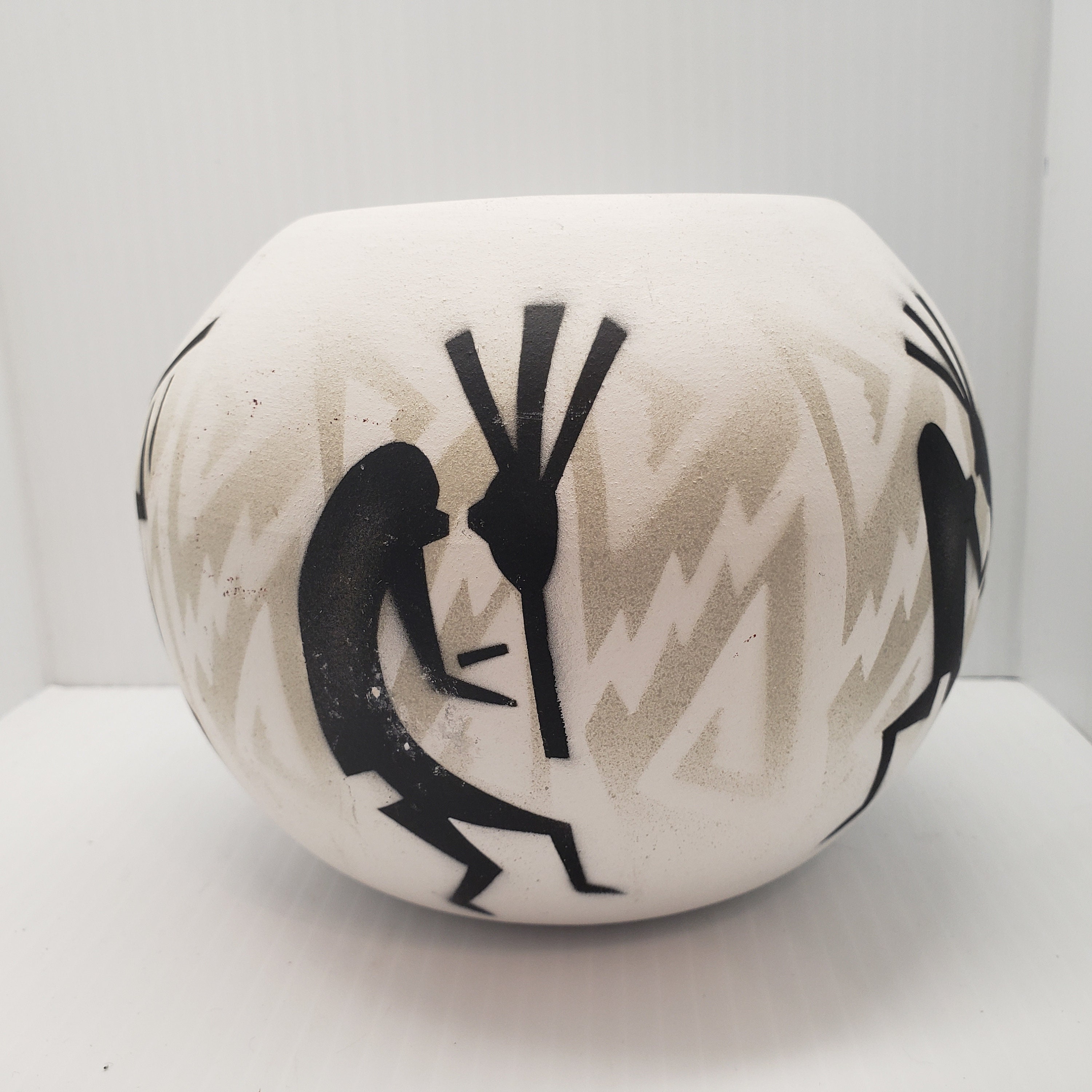 Vintage Navajo T. Benally Signed Kokopelli Pottery Bowl Vase Hand ...