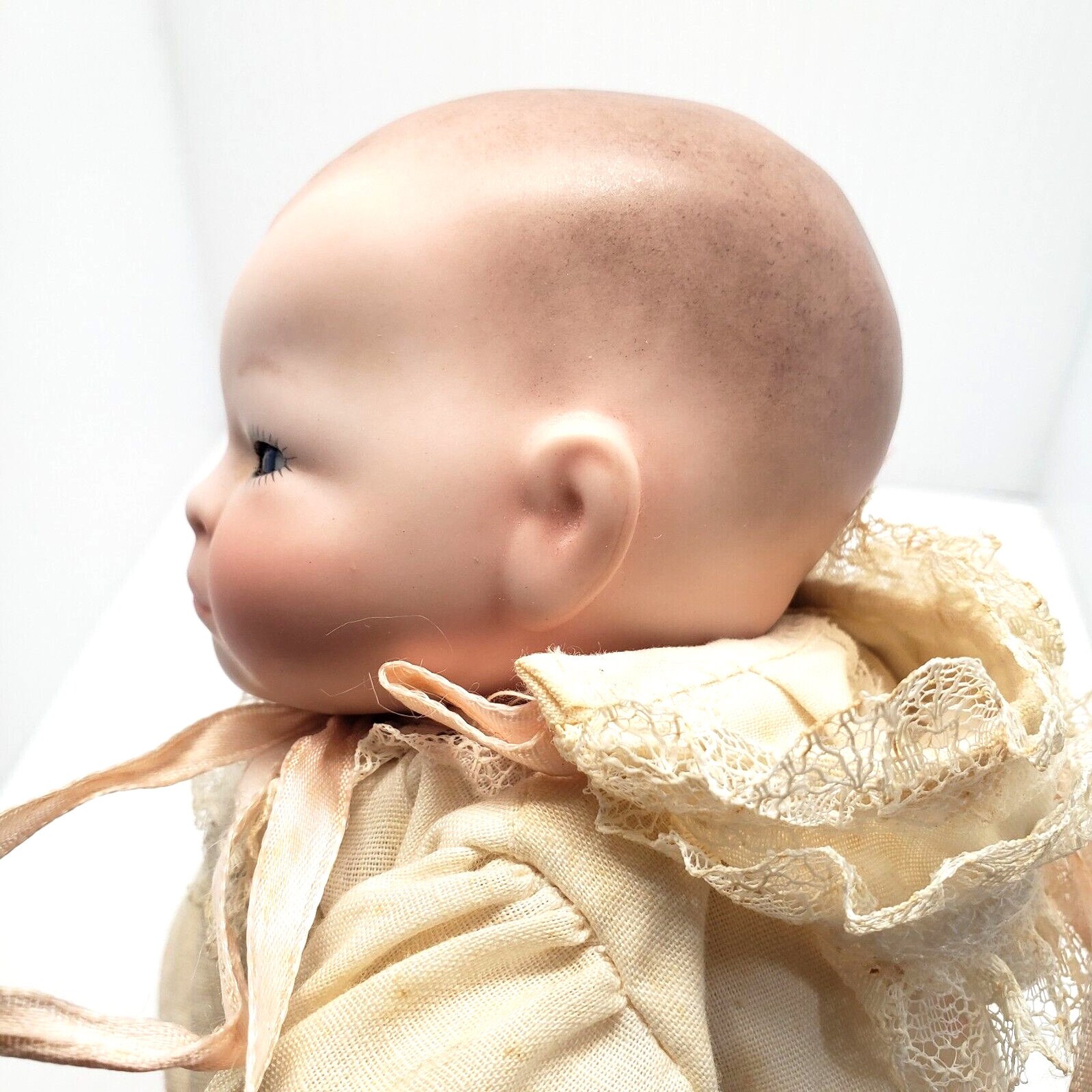 Vintage 1977 Lucille Garrard Porcelain Head Baby Doll in Sleep Dress ...
