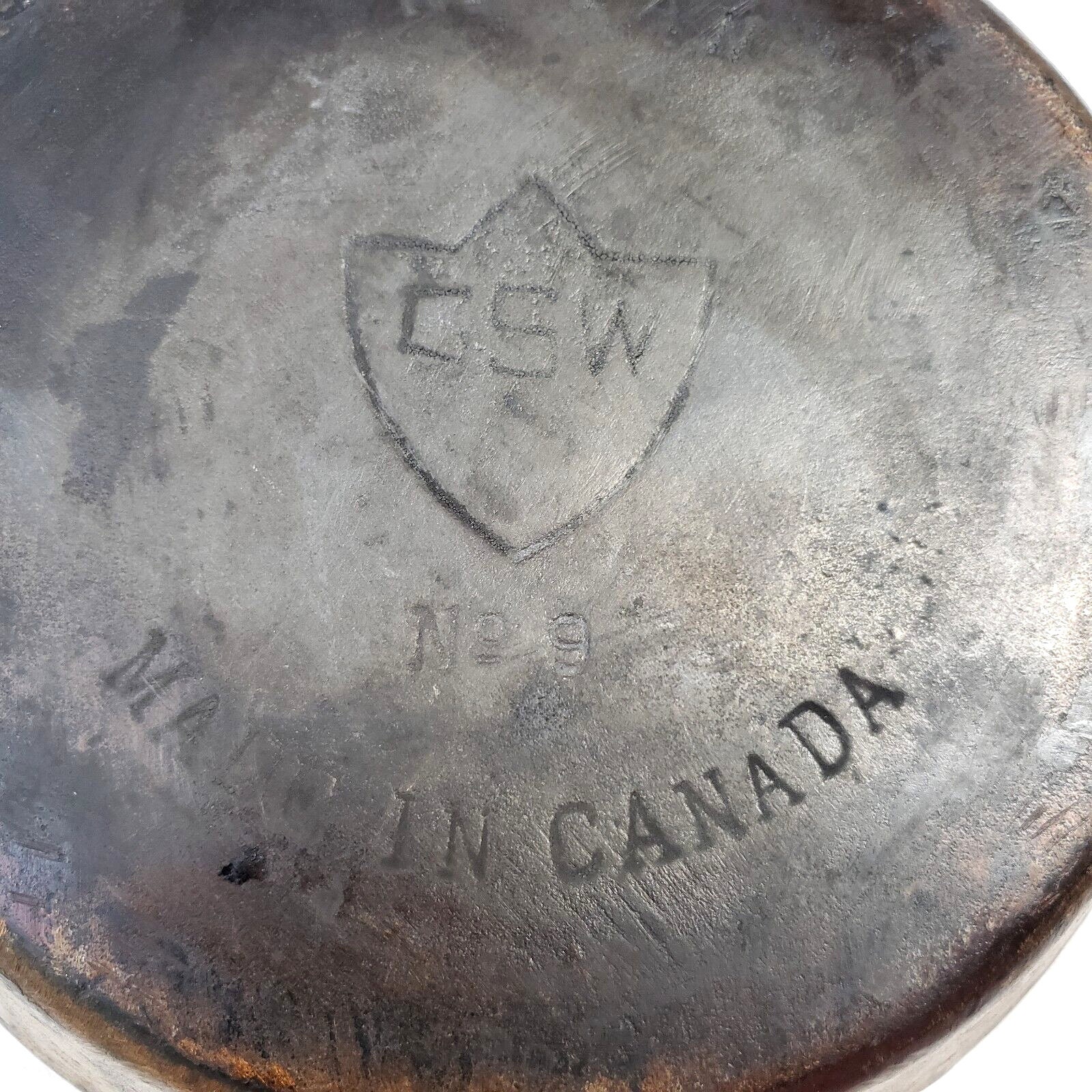 Vintage 1940s GSW No 9 Cast Iron Fry Pan Skillet Cookware Made in Canada VGC - Etsy