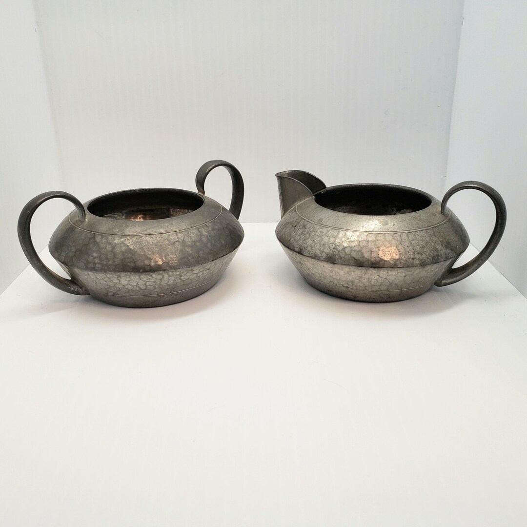 Antique Tudric Pewter Ware Hammered Sugar Bowl and Creamer Set - Etsy