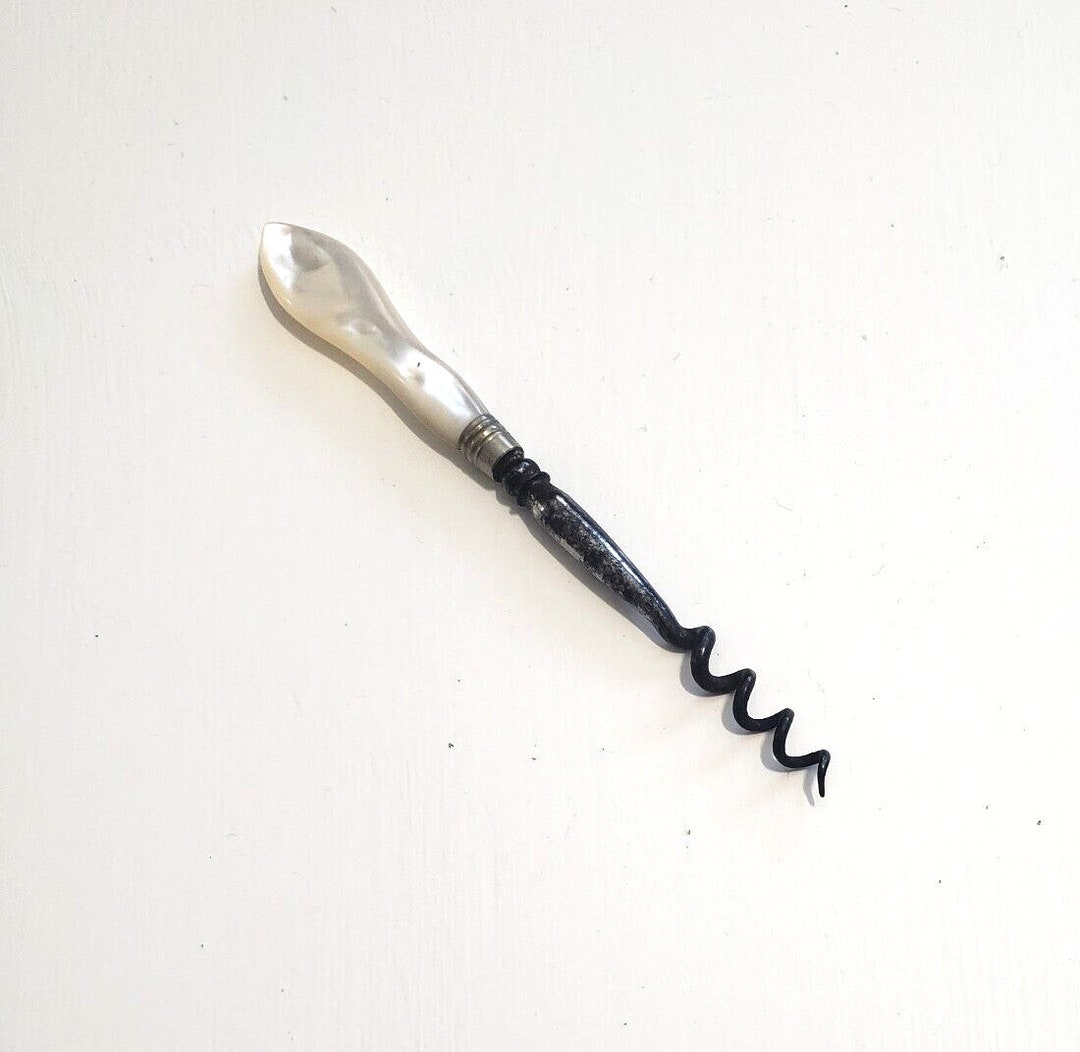 Antique Victorian 19th Century Mother of Pearl Perfume Bottle Corkscrew ...