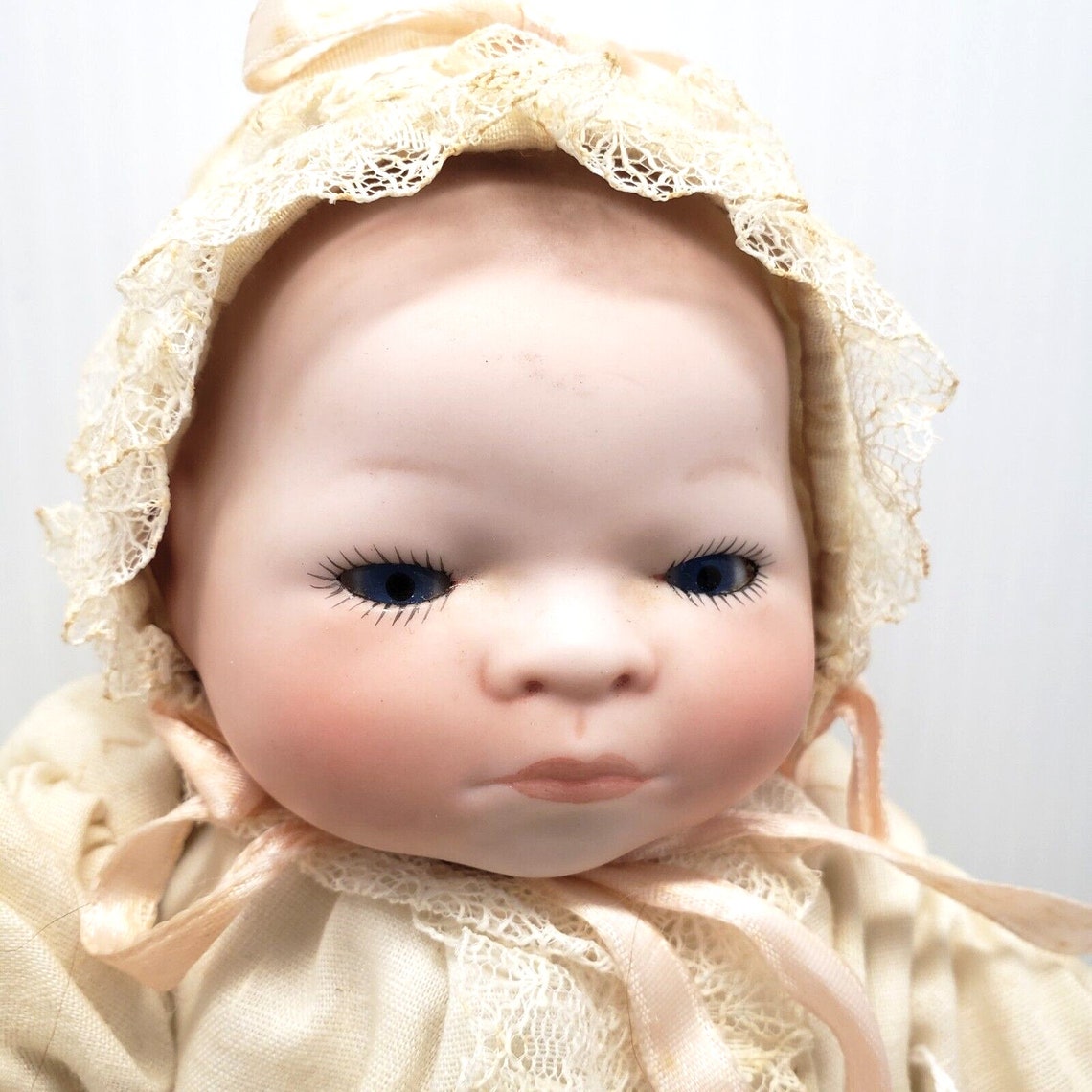 Vintage 1977 Lucille Garrard Porcelain Head Baby Doll in Sleep Dress ...