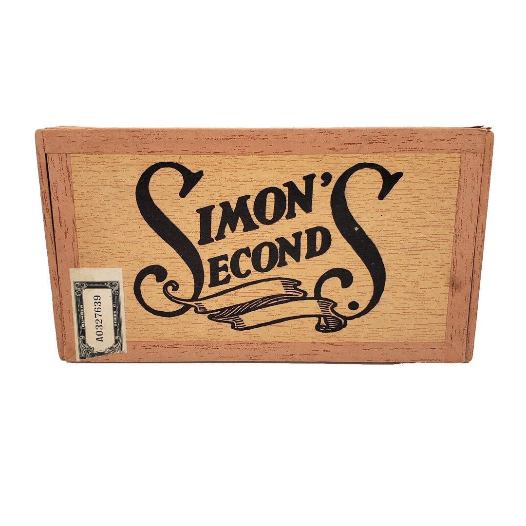 Vintage Simon's Seconds Cigar Box Wood C1918-1939 Stamped Original ...