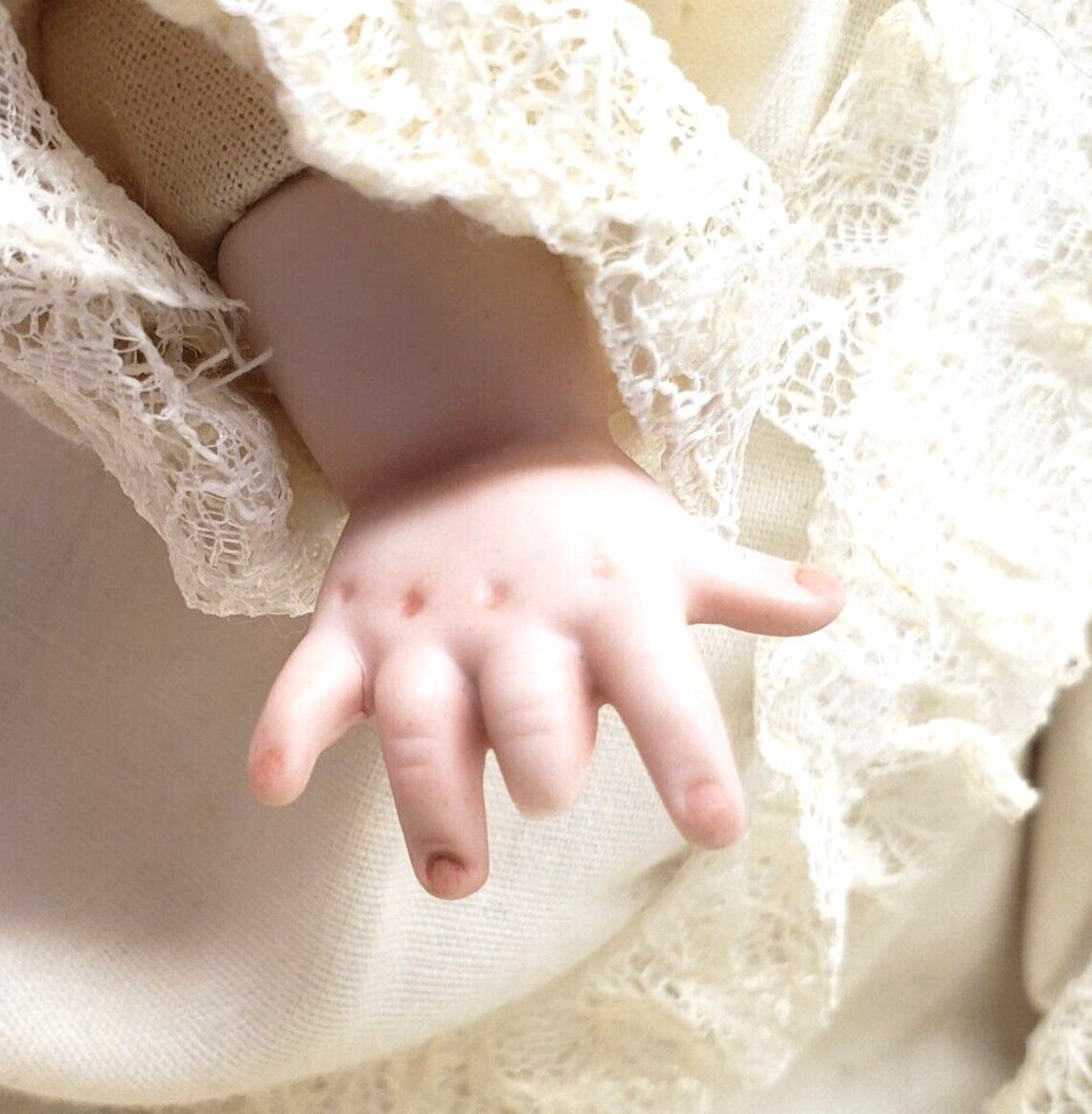 Vintage 1977 Lucille Garrard Porcelain Head Baby Doll in Sleep Dress ...