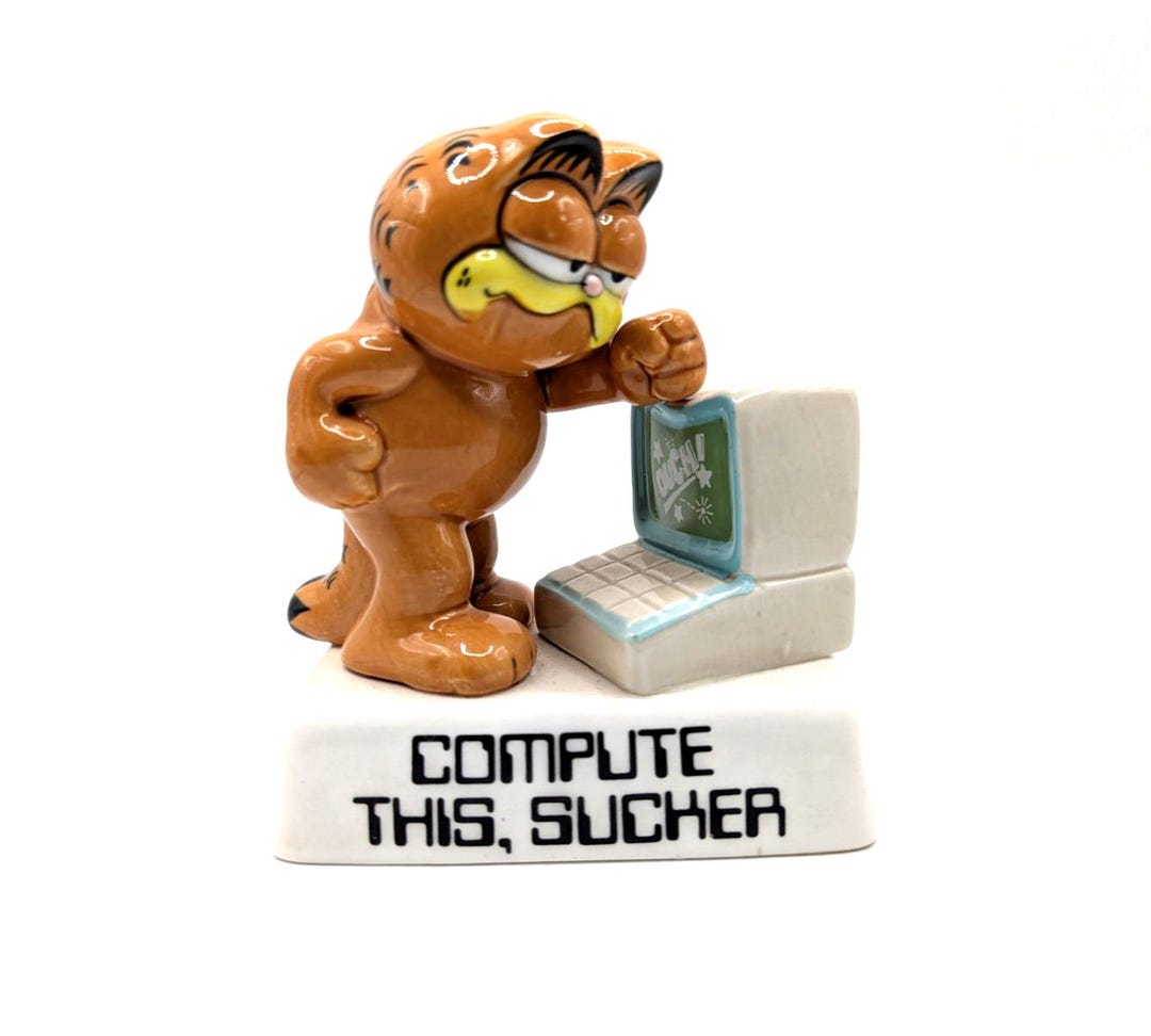 Vintage 1981 Garfield Ceramic Figurine United Feature Syndicate EUC! - Etsy