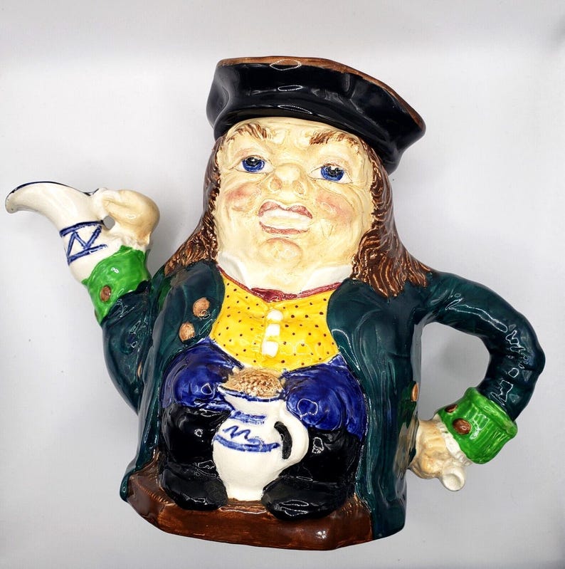 Vintage Burleigh Ware Toby Fillpot With Lid Ceramic England 7x9" VGC - Etsy