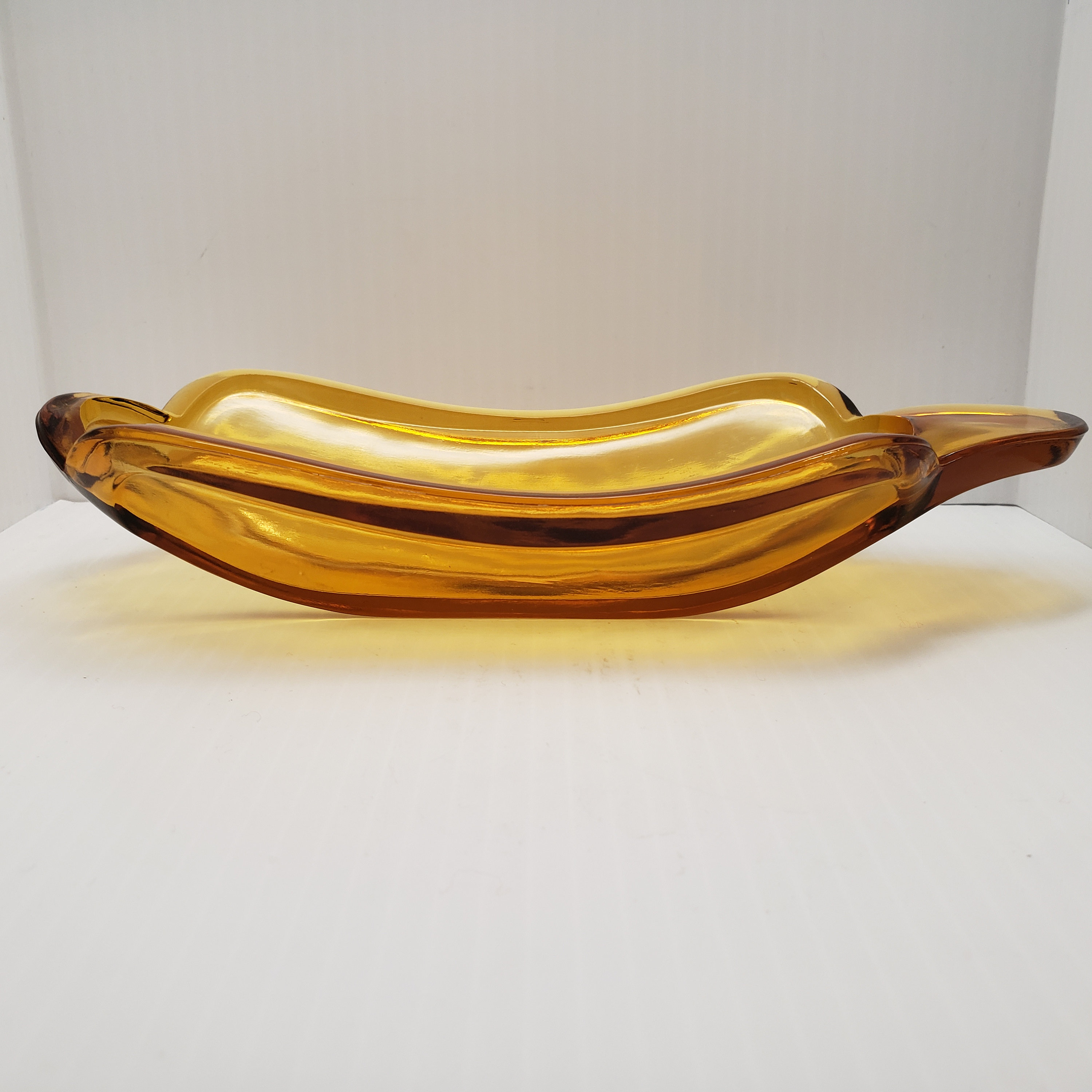 Vintage Amber Glass Banana Split Dish - Etsy
