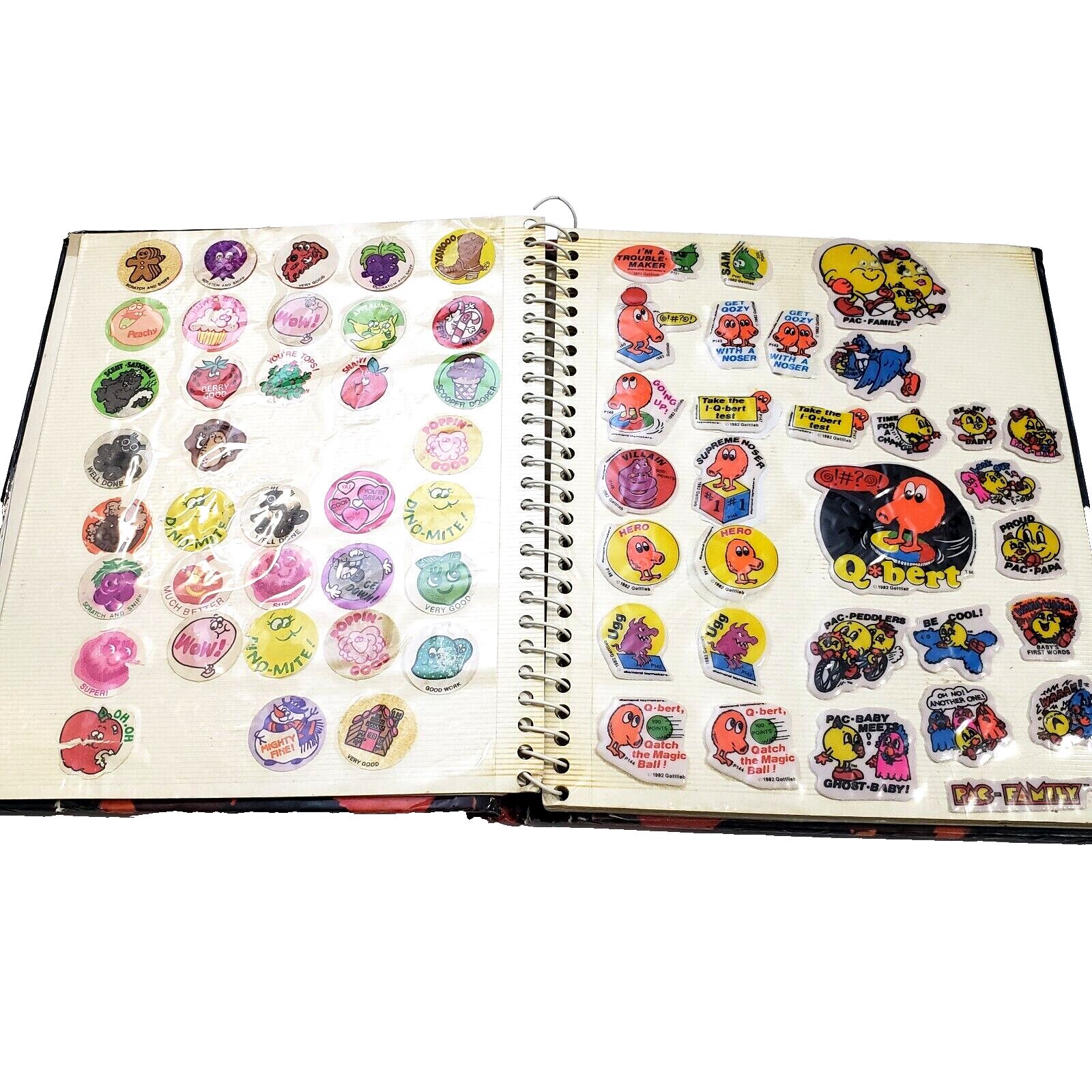 Vtg 80s Sticker Album Scratch N Sniff Pac Man Smurfs Garfield MOST ...