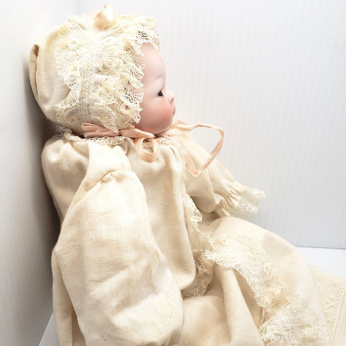 Vintage 1977 Lucille Garrard Porcelain Head Baby Doll in Sleep Dress ...