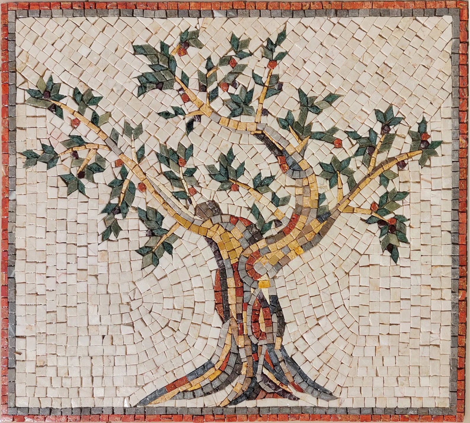 20 Roman Olive Tree Handmade Marble Mosaic Backsplash Tile - Etsy