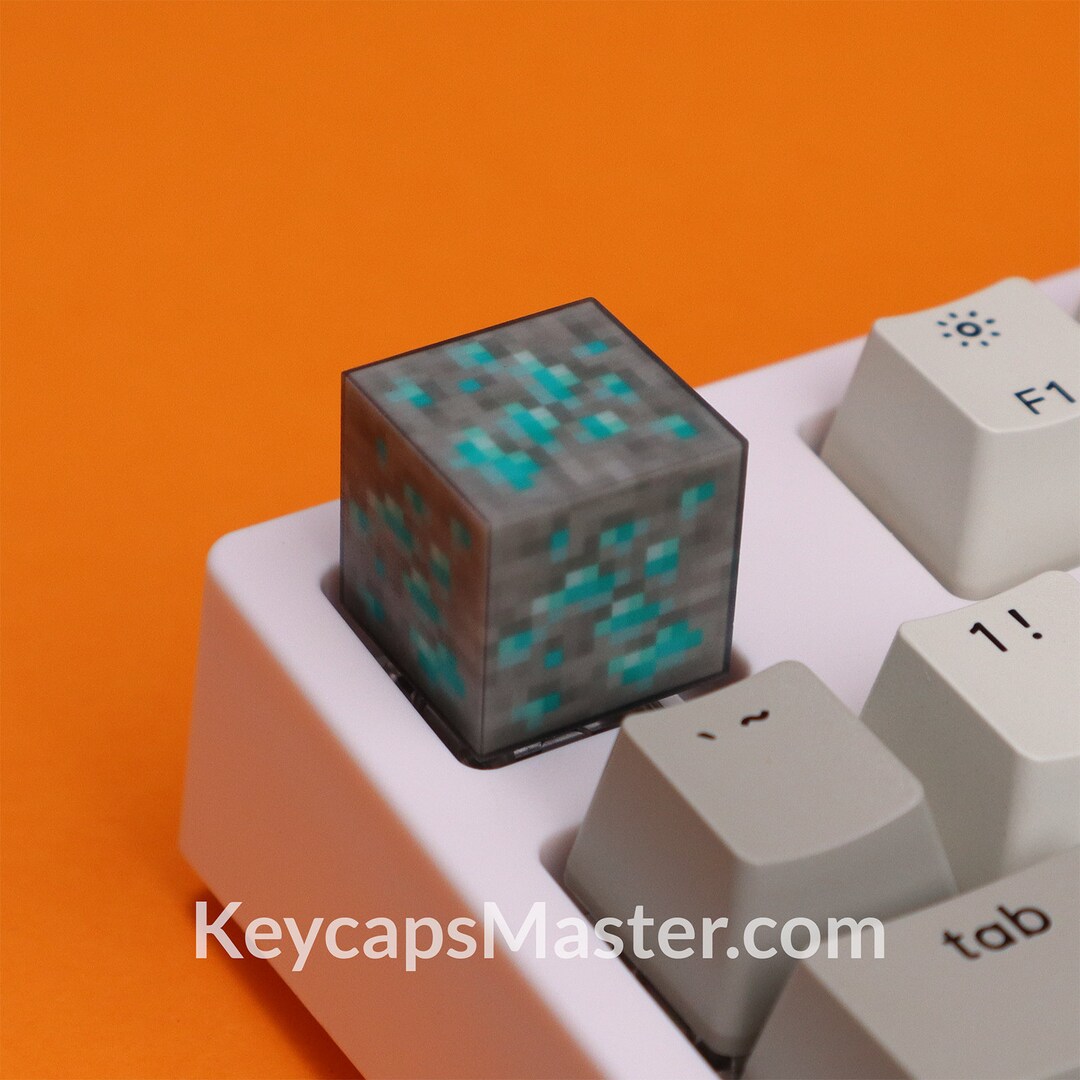 Minecraft Diamond Ore Artisan Keycap, Custom Keycap, Resin Keycap ...