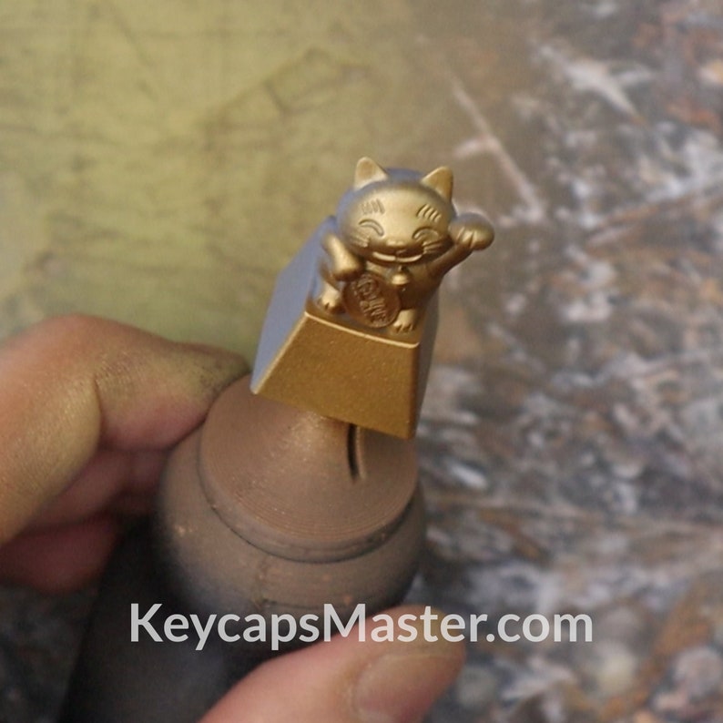 Lucky Cat Gold Artisan Keycap, Custom Keycap, Resin Keycap, Cherry MX ...