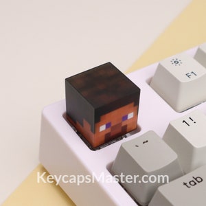Minecraft Steve Head Artisan Keycap, Custom keycap, Resin Keycap ...