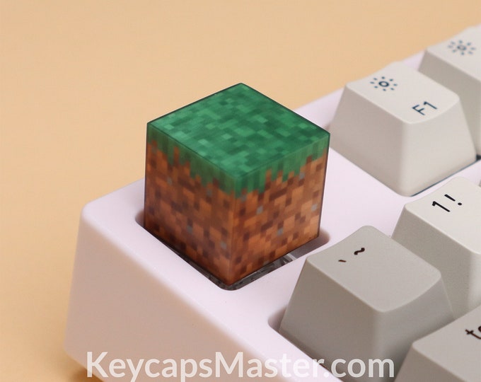 Minecraft Dirt Block Artisan Keycap, Custom Keycap, Resin Keycap ...