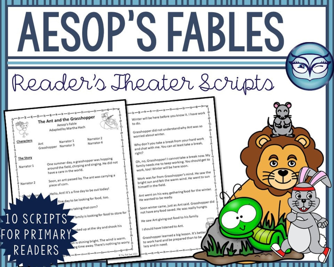Aesop's Fables Readers Theater Scripts for 4-6 Readers - Etsy