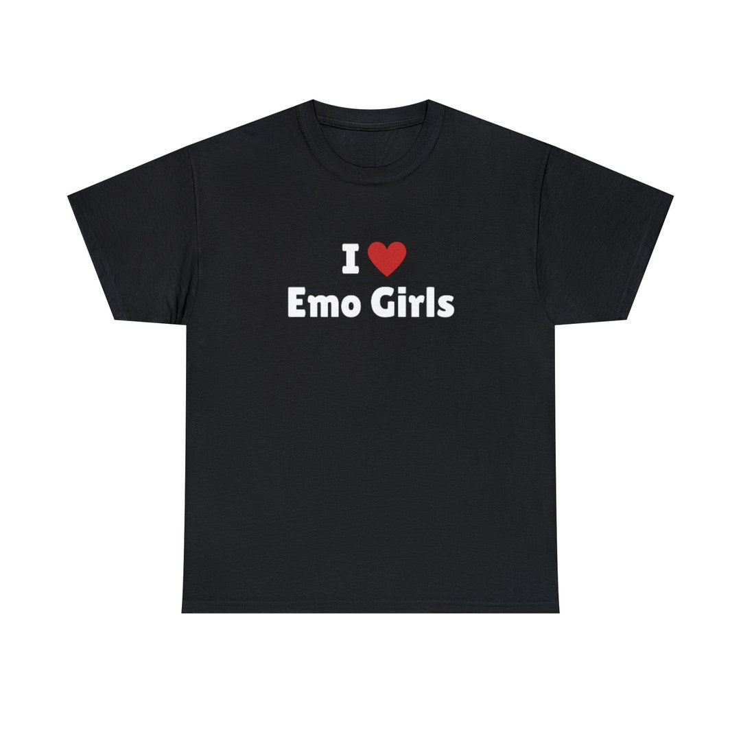 T-shirt I Love Emo Girls, T-shirt I Heart Emo Girls - Etsy France