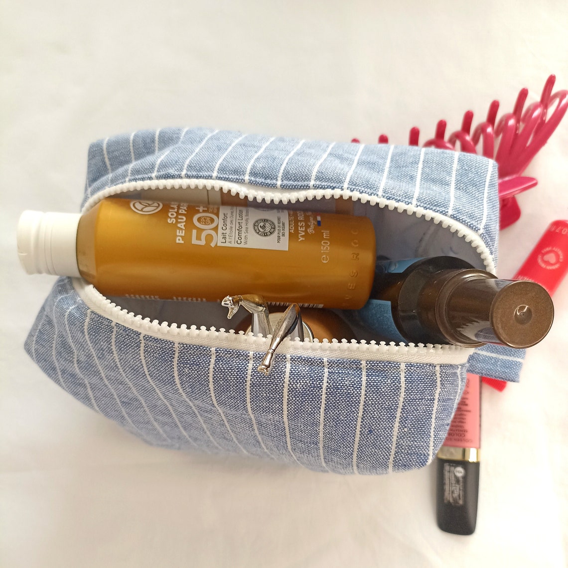 Quilted Makeup Bag, Quilted Cosmetic Bag, Quilted Toiletry Bag, Makeup ...