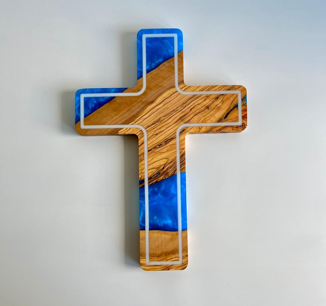 Epoxy Olive Wood Crucifix: Custom Resin Wall Cross - Etsy