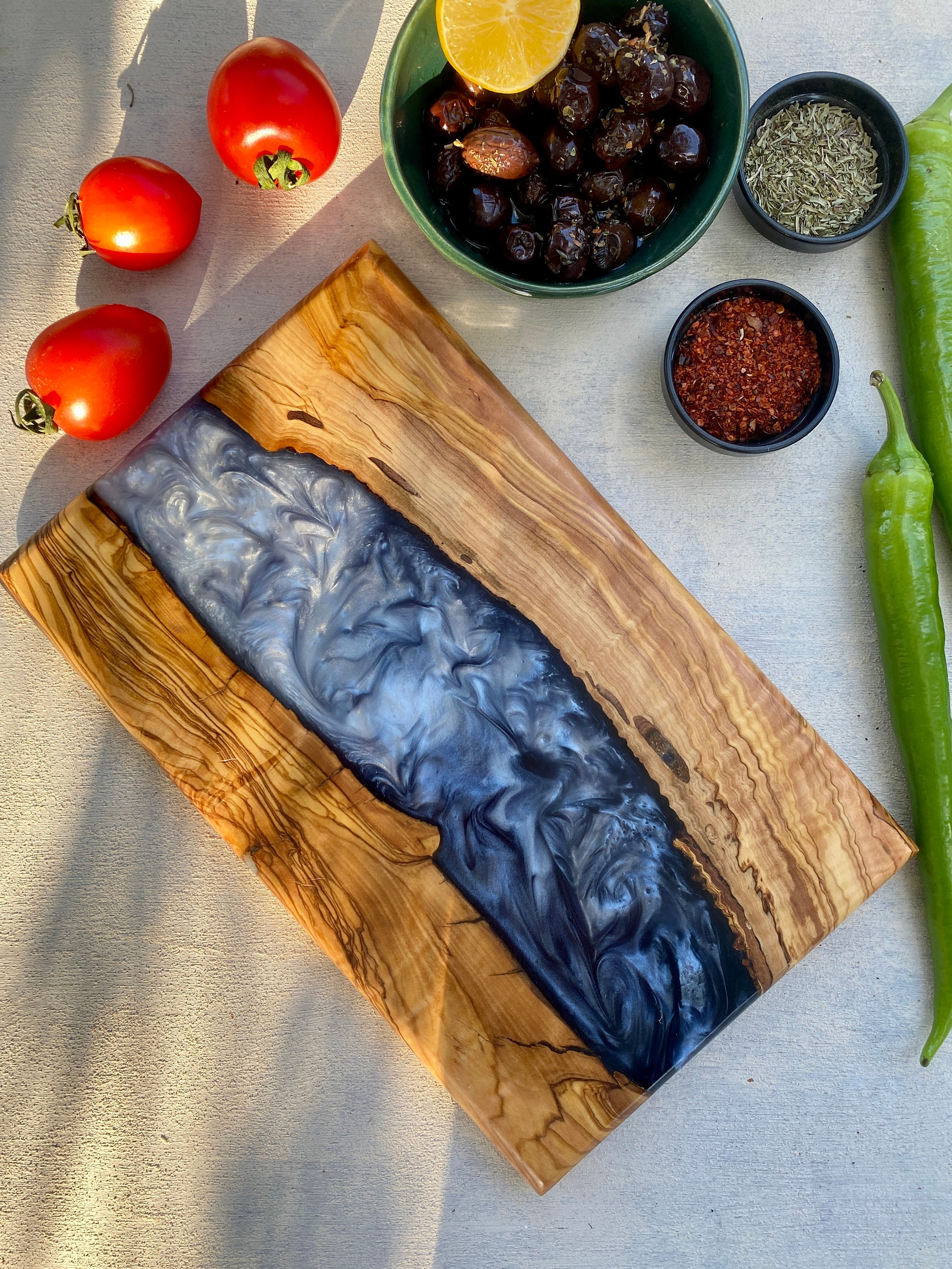 Custom Resin Charcuterie Board Rectangle Epoxy Serving Tray - Etsy