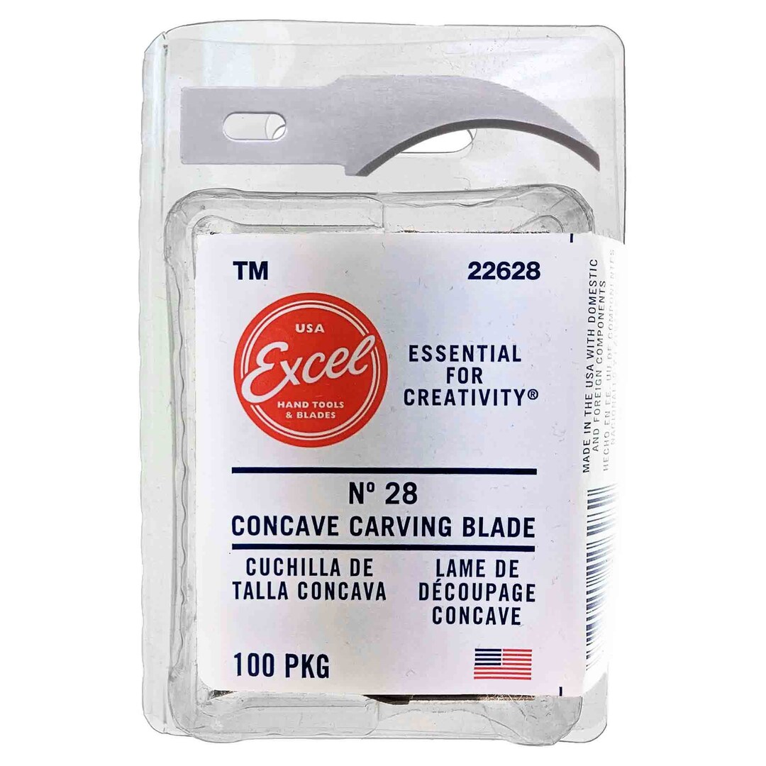 Excel 22628 28 Concave Knife Blade USA 100pc - Etsy