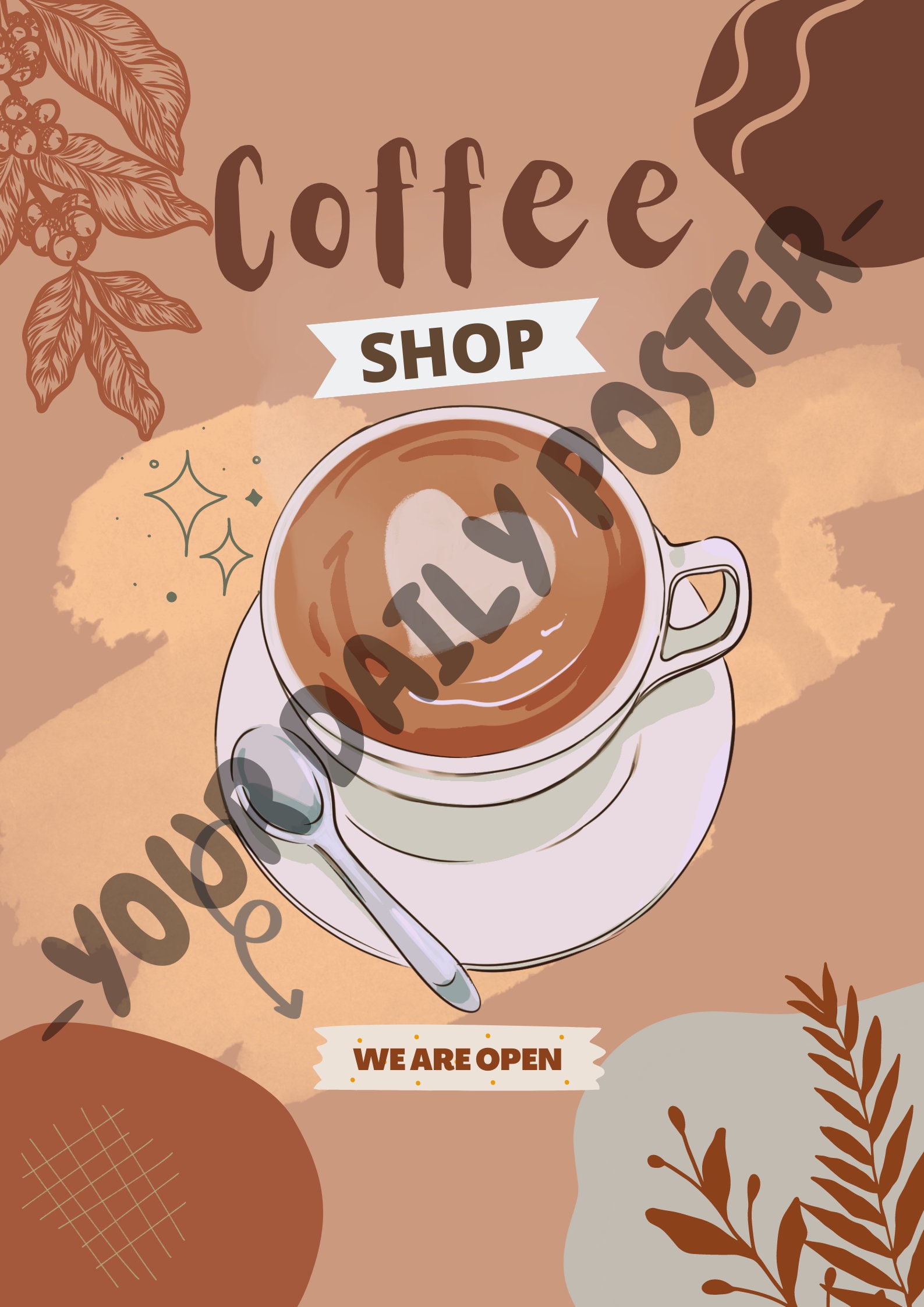 Coffee Shop Poster A3 Size PDF - Etsy