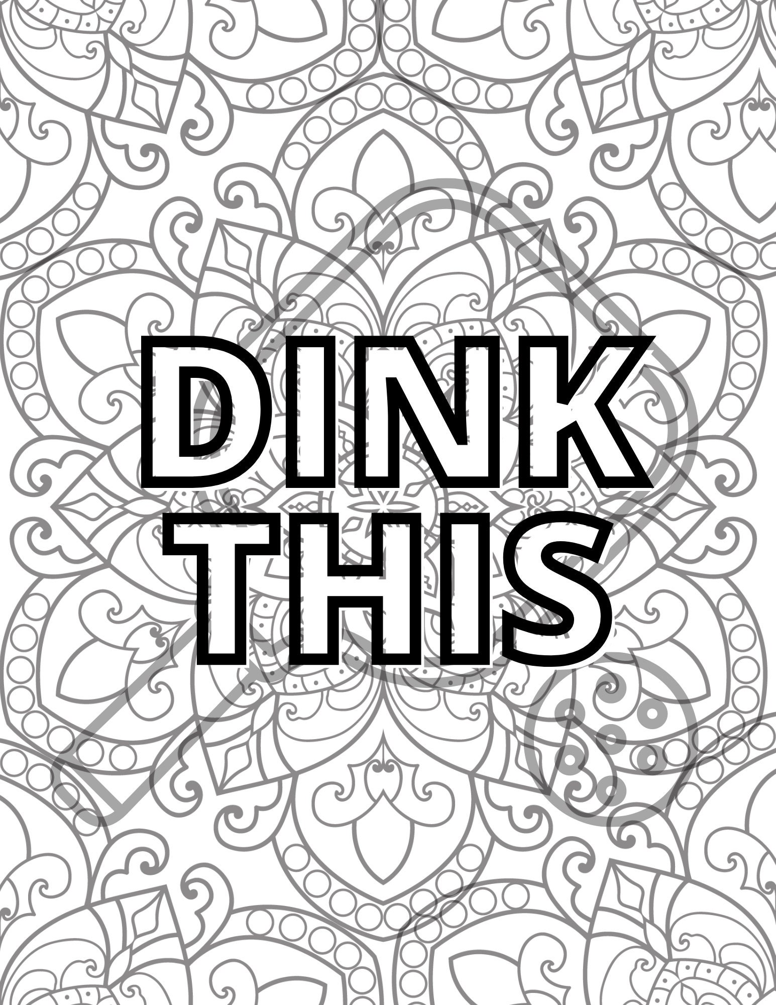 Dink This A Pickleball Adult Coloring Book - Etsy