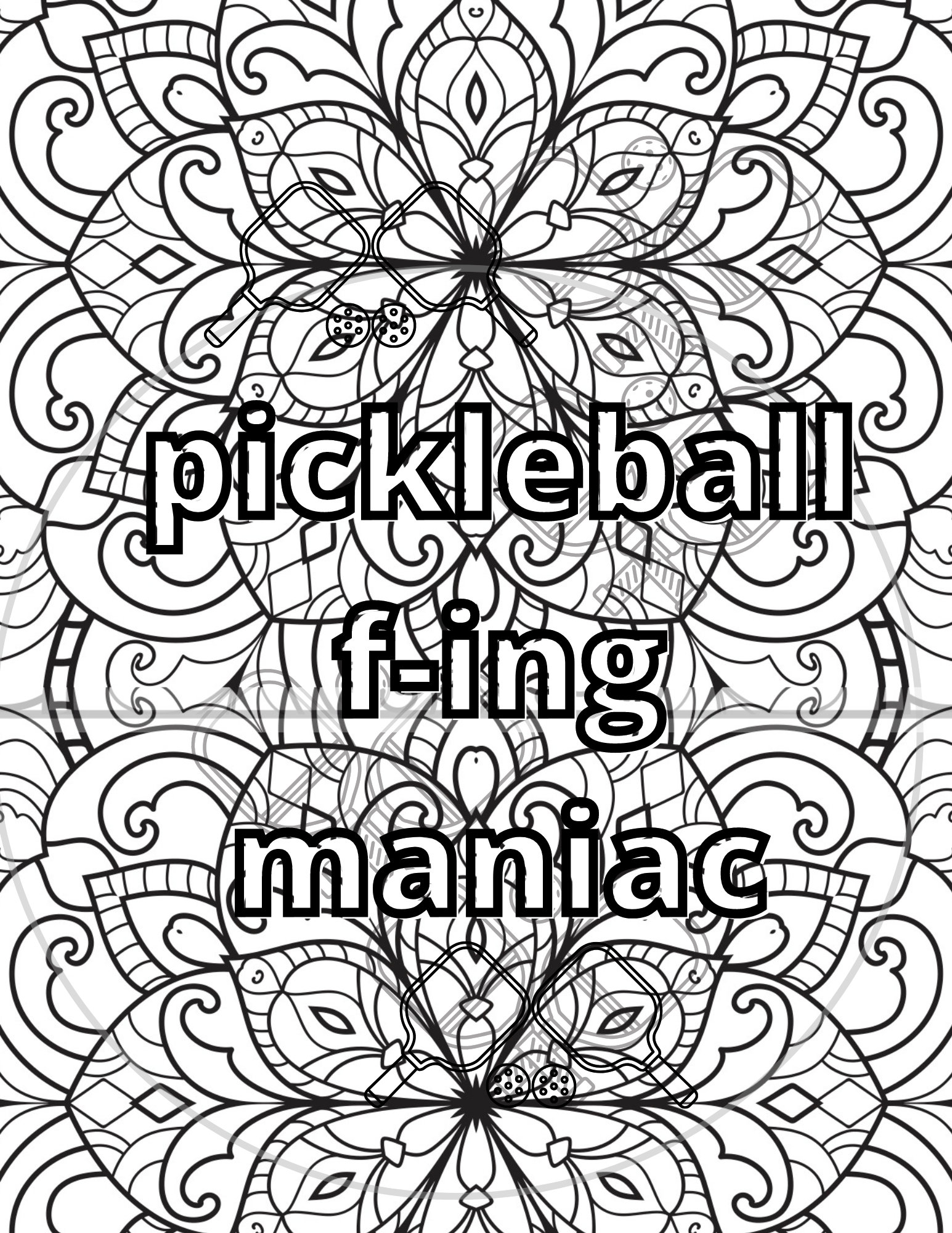 Dink This A Pickleball Adult Coloring Book - Etsy