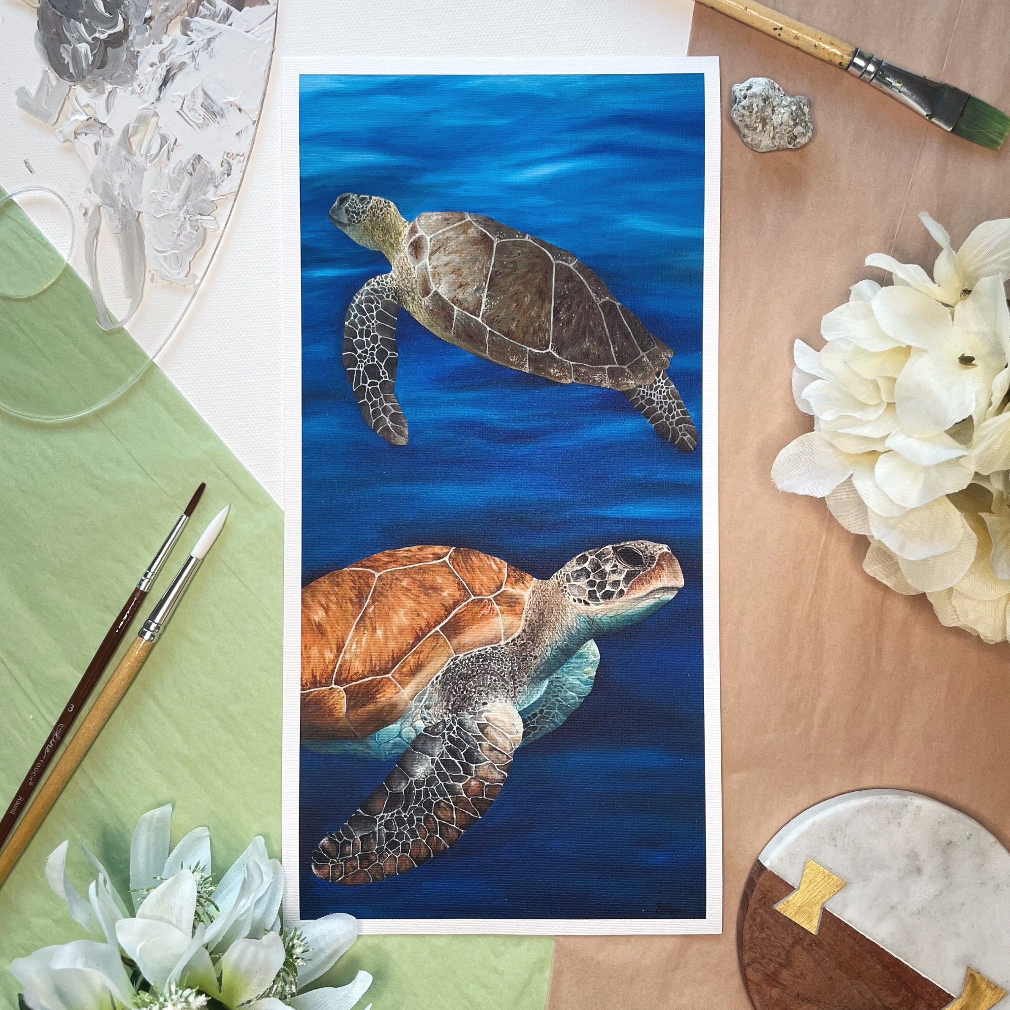 Sea Turtle Print, Turtle Art, Realistic Animal Art, Realistic Art ...