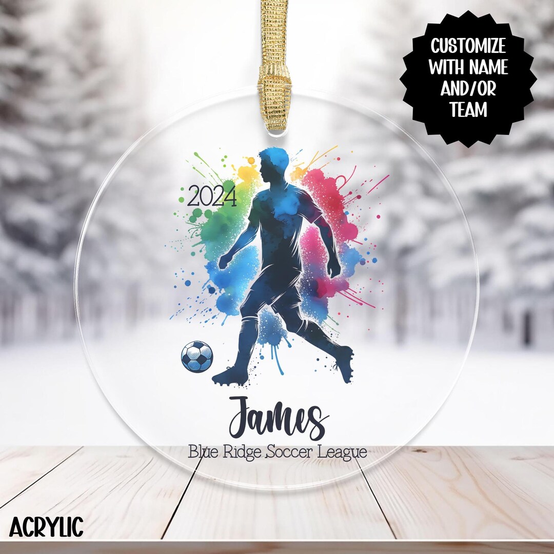 Personalized Soccer Ornament, Custom Boys Soccer Team Gift, Soccer ...