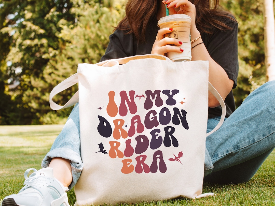 Dragon Rider Fantasy Readers Library Tote Bag Fantasy Bookclub Book ...